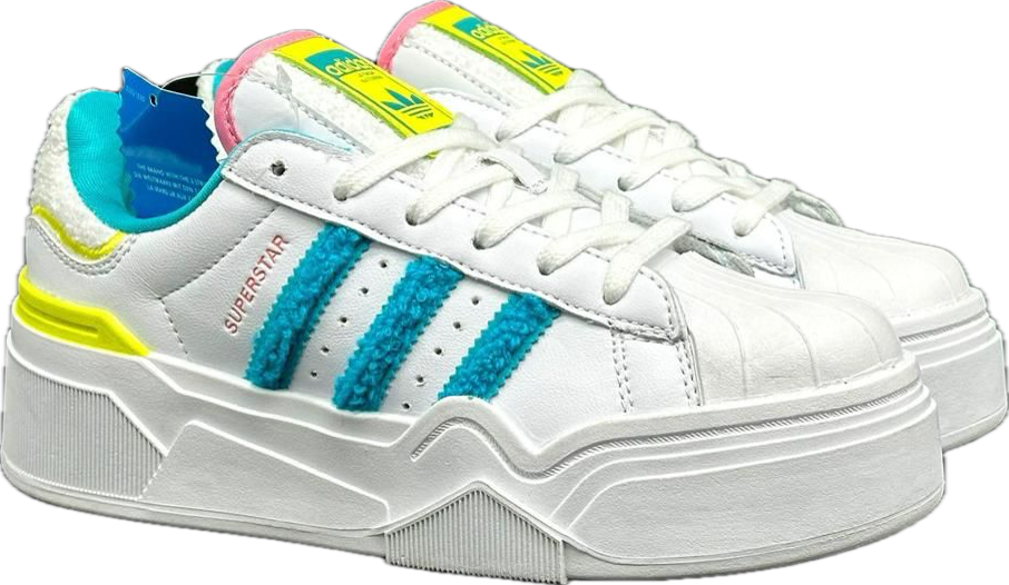 N372O Adidas concha plataforma superstar blanco azul– INEEDTENIS