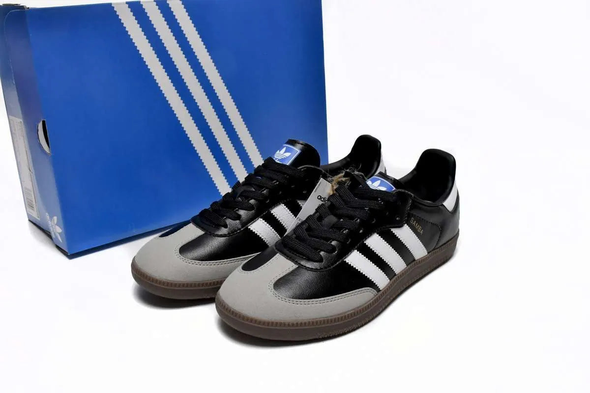 Samba Adidas Negro Blanco puntera gamuza beige– INEEDTENIS